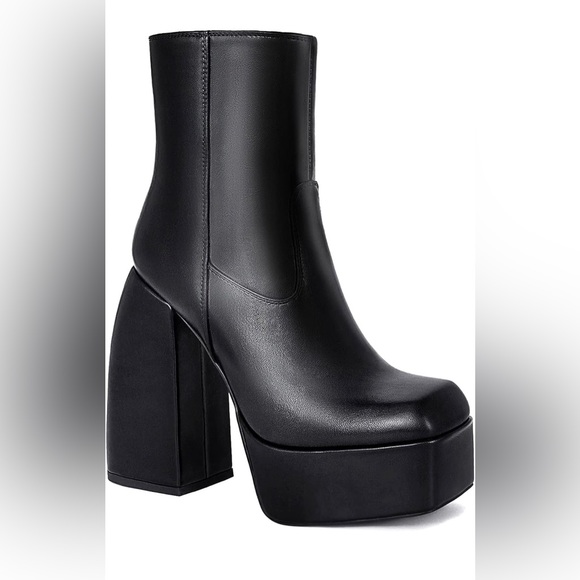 lvseeman | Shoes | Lvseeman Chunky Heel Ankle Boots Platform Block High ...